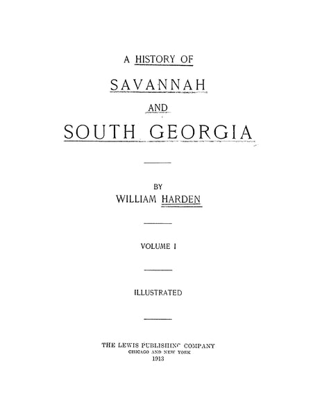 SAVANNAH, GA: History of Savannah and South Georgia, Illustrated ...