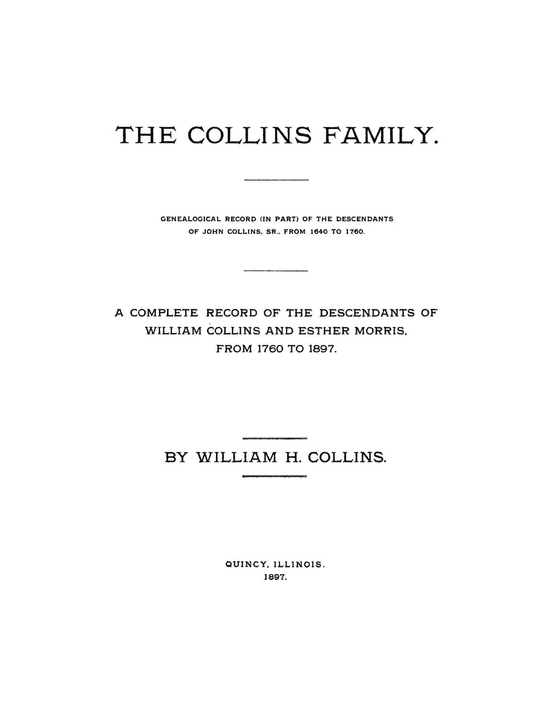 COLLINS: The Collins Family: Descendants of William Collins & Esther M ...