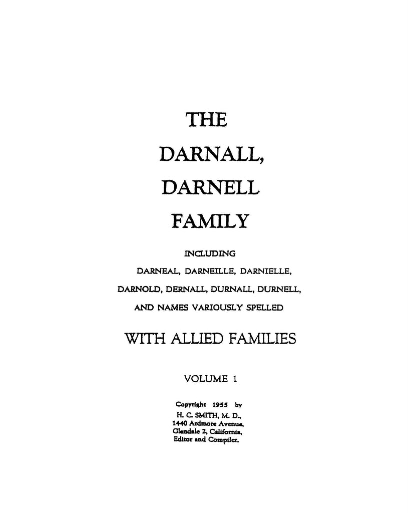 DARNALL - DARNELL: The Darnall, Darnell Family Including Darneal, Darn ...