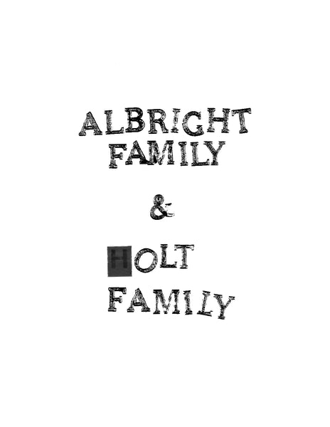 ALBRIGHT: Albright Family and Holt Family – Higginson Book Company, LLC