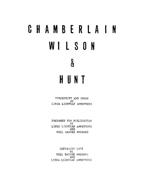 CHAMBERLAIN: Chamberlain, Wilson, and Hunt (Softcover) – Higginson Book ...