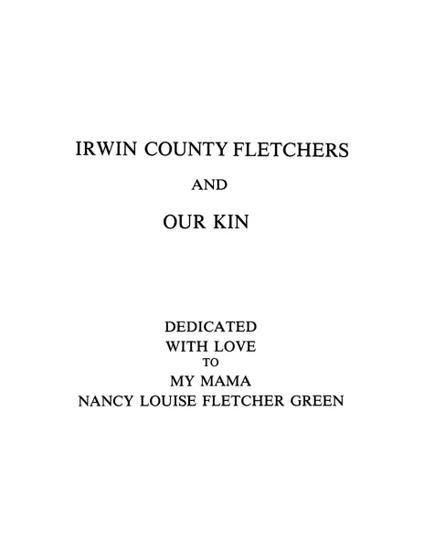 FLETCHER: Irwin County Fletchers and our Kin (Hardcover) – Higginson ...