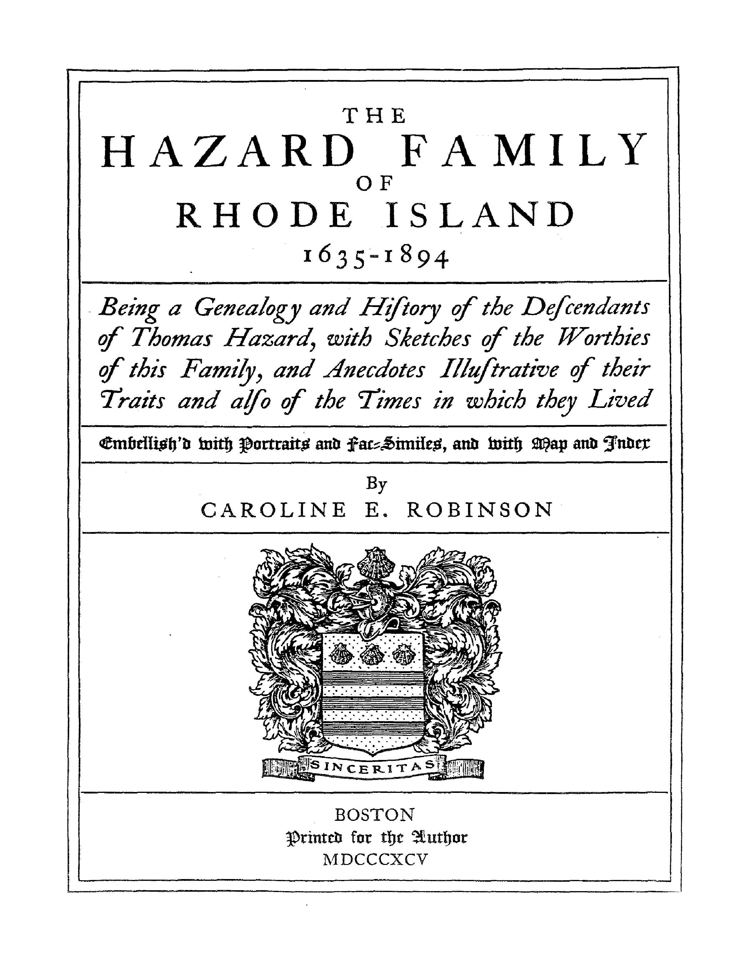 Hazard Family Rhode Island