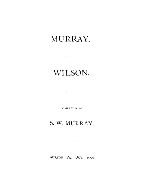 MURRAY: Murray - Wilson (Softcover) – Higginson Book Company, LLC