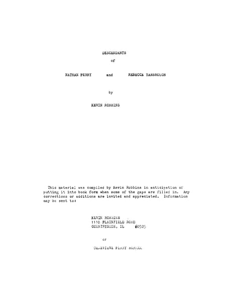 PERRY: Descendants of Nathan Perry and Rebecca Yarbrough (Softcover ...