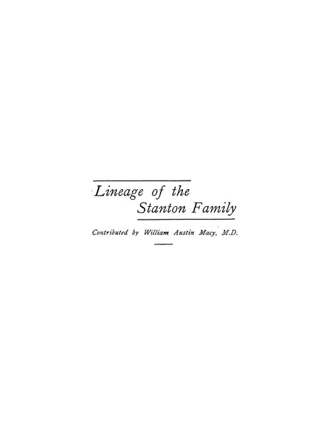 STANTON: Lineage of the Stanton Family (Softcover) – Higginson Book ...