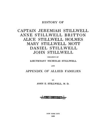 STILLWELL: History of Lieutenant Nicholas Stillwell, Progenitor of the ...