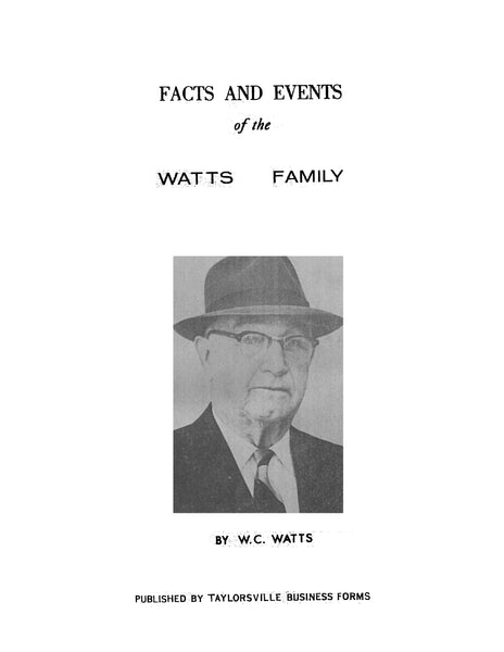 WATTS: Facts and Events of the Watts Family – Higginson Book Company, LLC