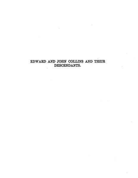 COLLINS: Edward and John Collins and their Descendants (Softcover ...