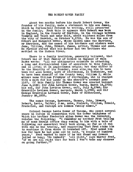 GOWER: The Robert Gower Family 1932, 1938 – Higginson Book Company, LLC