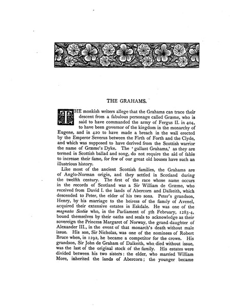 Graham : Extracted from the book GREAT HISTORIC FAMILIES OF SCOTLAND ...