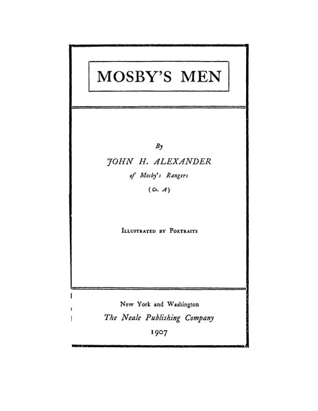 MOSBY, VA: Mosby's Men – Higginson Book Company, LLC