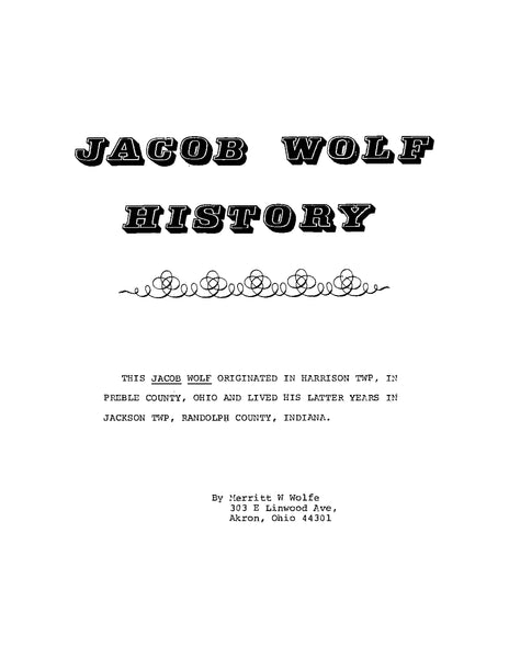 WOLF: Jacob Wolf History (Softcover) – Higginson Book Company, LLC