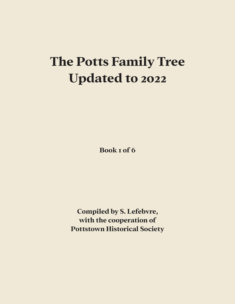 POTTS: The Potts Family Tree, Updated 2022 (Softcover) – Higginson Book ...