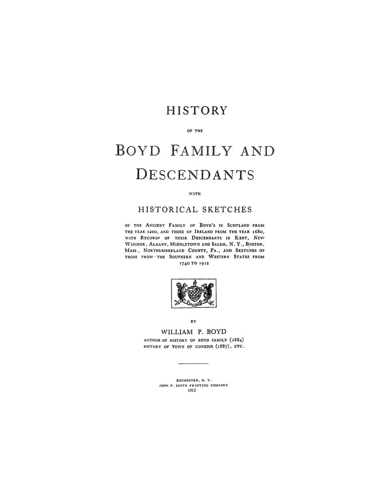 BOYD: History of the Boyd family & descendants, with historical sketch ...