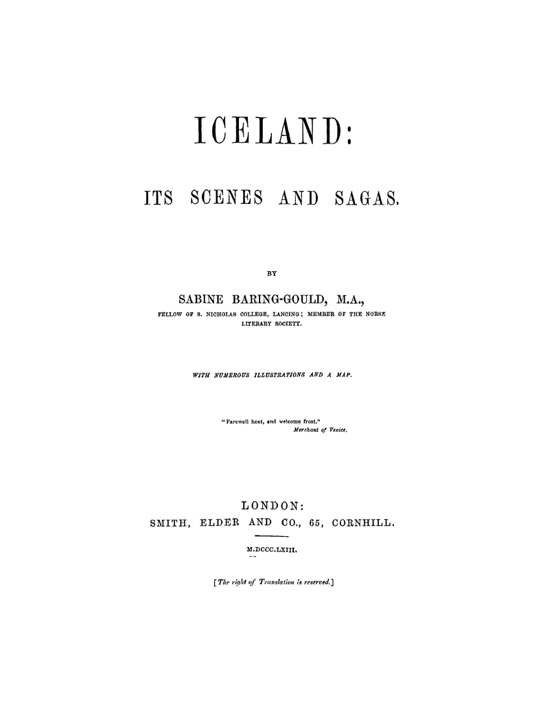ICE: Iceland: Its Scenes and Sagas – Higginson Book Company, LLC