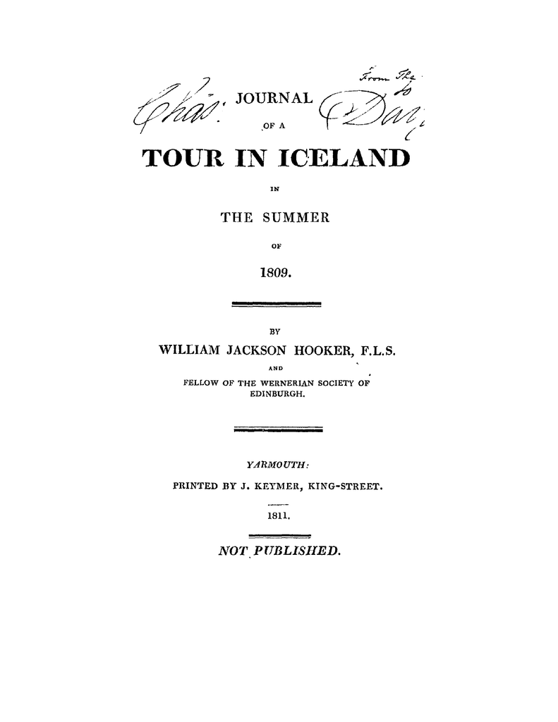 ICE: Journal of a Tour in Iceland in the Summer of 1809 – Higginson ...