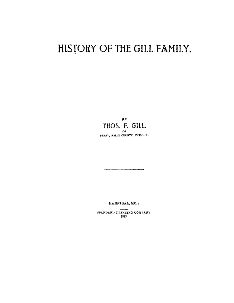 GILL: History of the Gill Family (Softcover) 1893 – Higginson Book ...