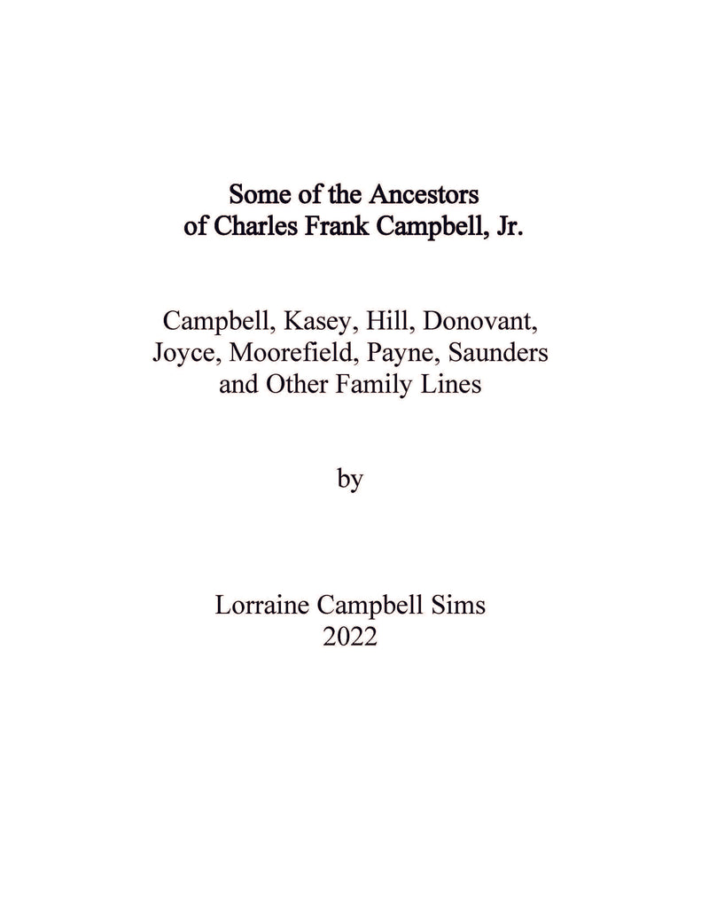 CAMPBELL: Some of the Ancestors of Charles Frank Campbell, Jr ...