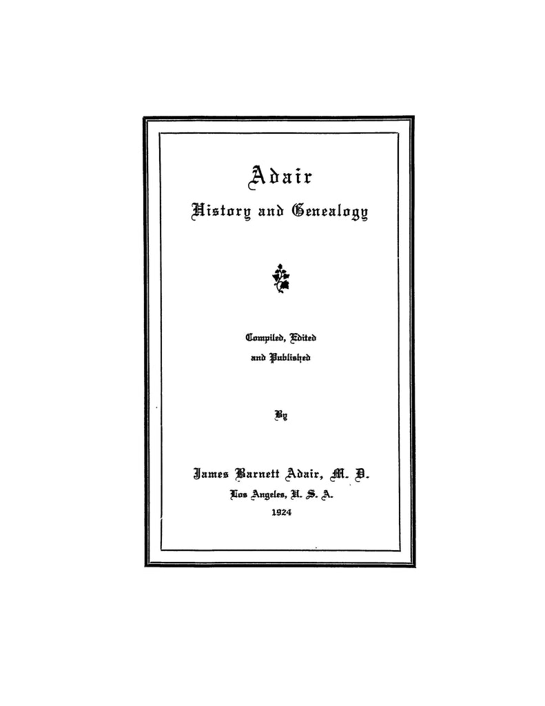 Adair History & Genealogy – Higginson Book Company, LLC