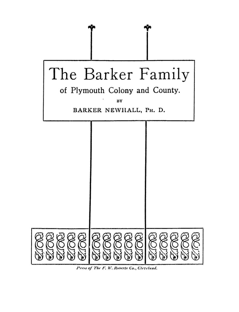 Barker Family of Plymouth Colony & County – Higginson Book Company, LLC